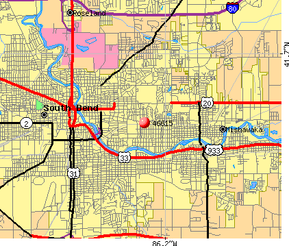 South Bend Indiana Zip Code Map - Map
