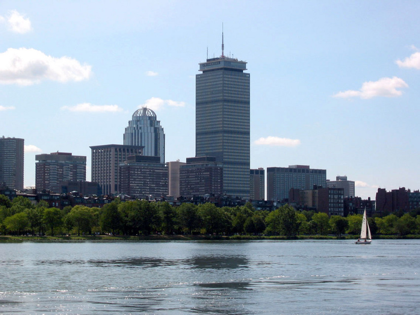 Boston, MA : Boston Cityscape and Sailboat on the Charles River photo ...
