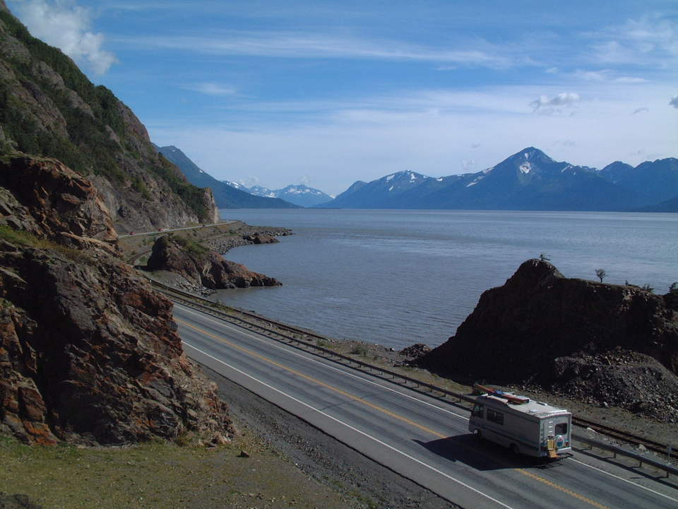 Anchorage, AK : HIGHWAY AND RAILROAD ALONG TURNAGAIN ARM photo, picture ...