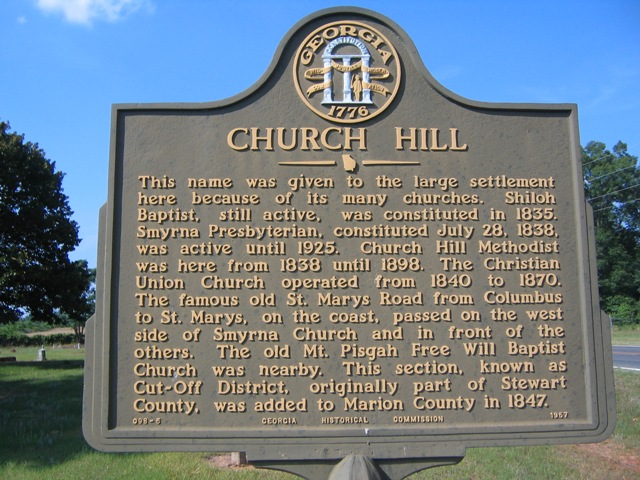 Preston, GA : Church Hill Historic Marker on GA Highway 41 north of ...