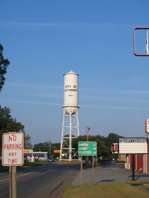 Cuthbert, GA : Cuthbert Water Tower between the road photo, picture ...