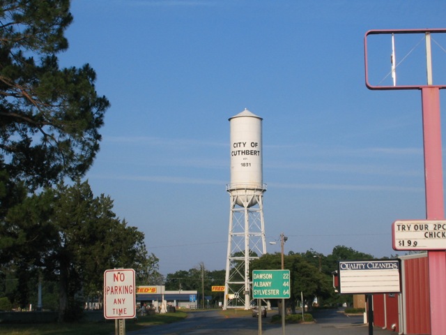 Cuthbert, GA : Cuthbert Water Tower between the road photo, picture ...