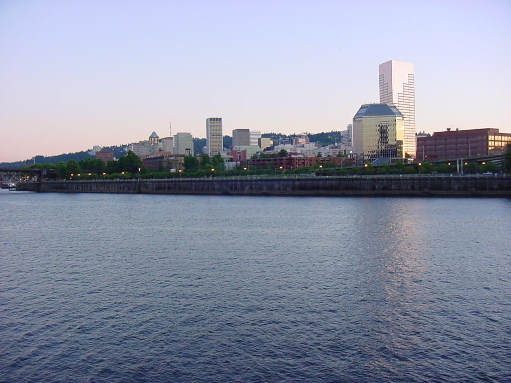 Portland, OR : Skyline against seawall photo, picture, image (Oregon ...