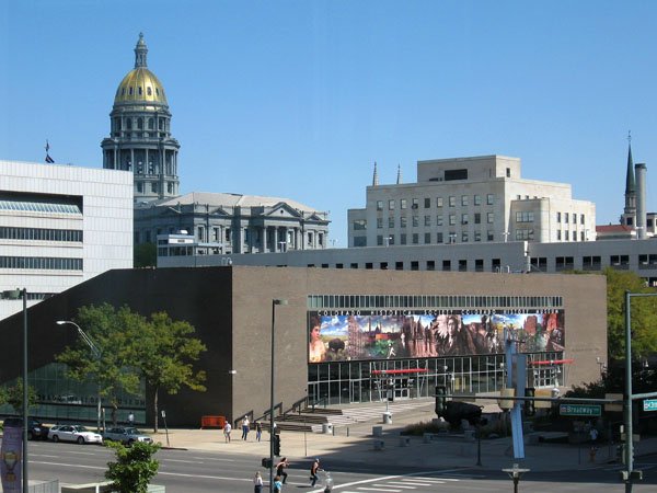 Denver, CO : Colorado History Museum with Capitol building in ...