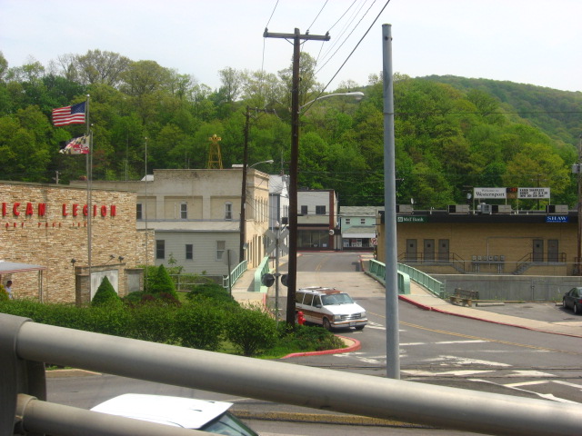 Westernport, MD : Looking toward Main street and the town building ...