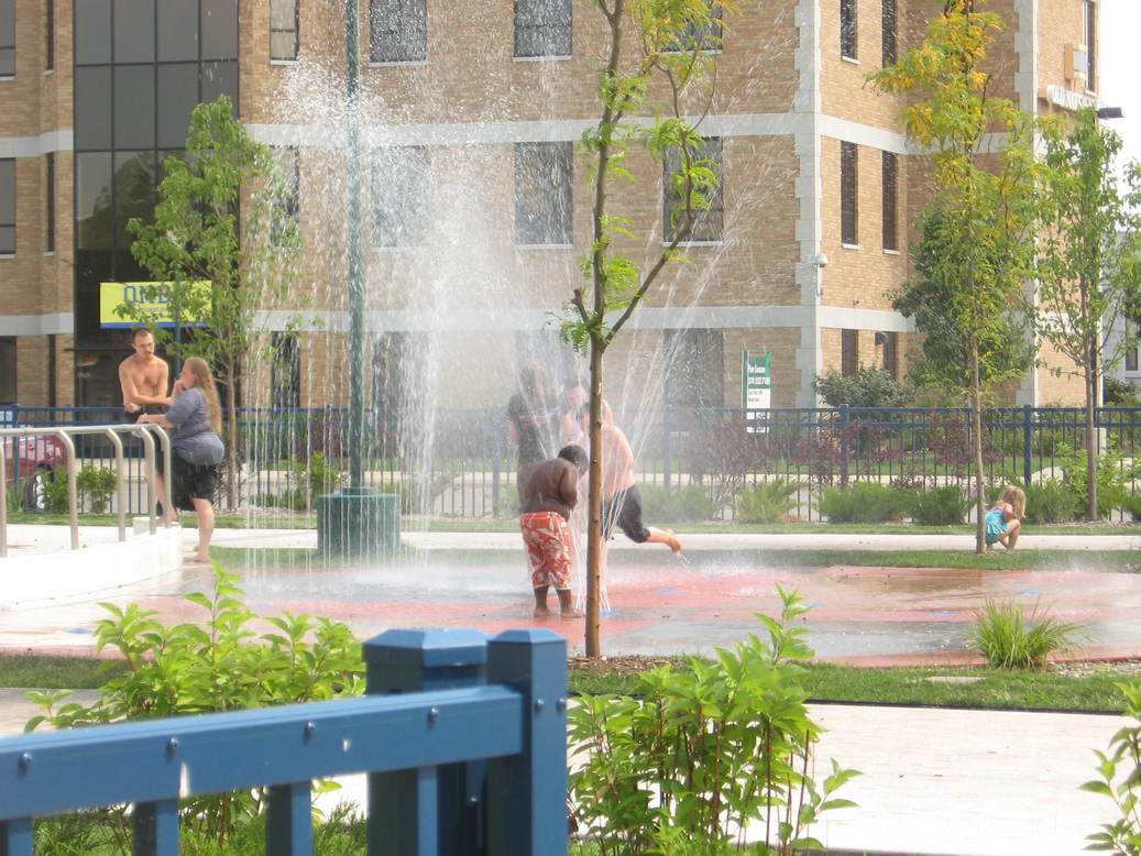 Elkhart, IN : Cooling off in the COE the Elkhart River Walk water park ...