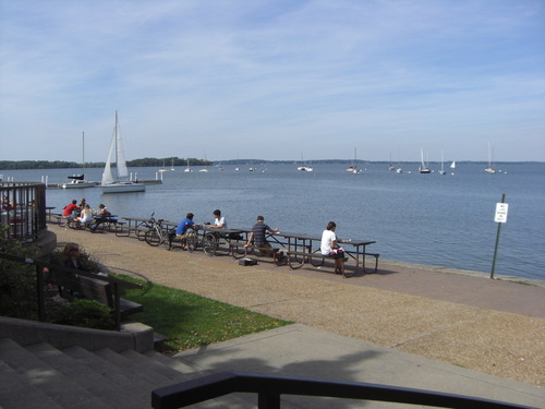 Madison, WI : a peaceful afternoon on the Memorial Union terrace photo ...