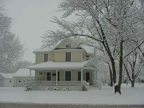 Wauseon, OH : winter in Wauseon, corner of a main intersection photo ...