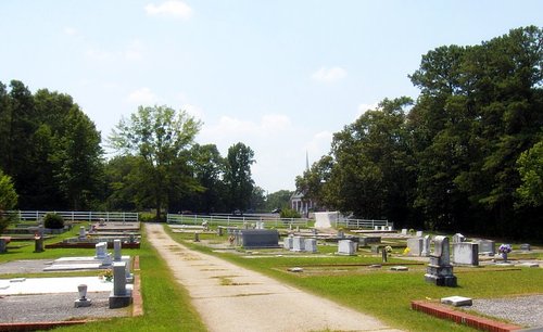 Bowdon, GA : View of First Baptist Church from City Cemetery photo ...