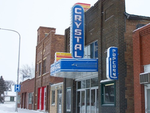 Flandreau, SD : main street looking east of the historic Crystal ...