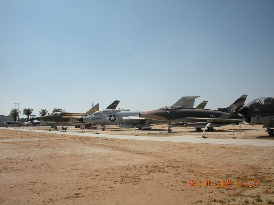 March AFB, CA : Partial view of the wide variety of aircraft on display ...