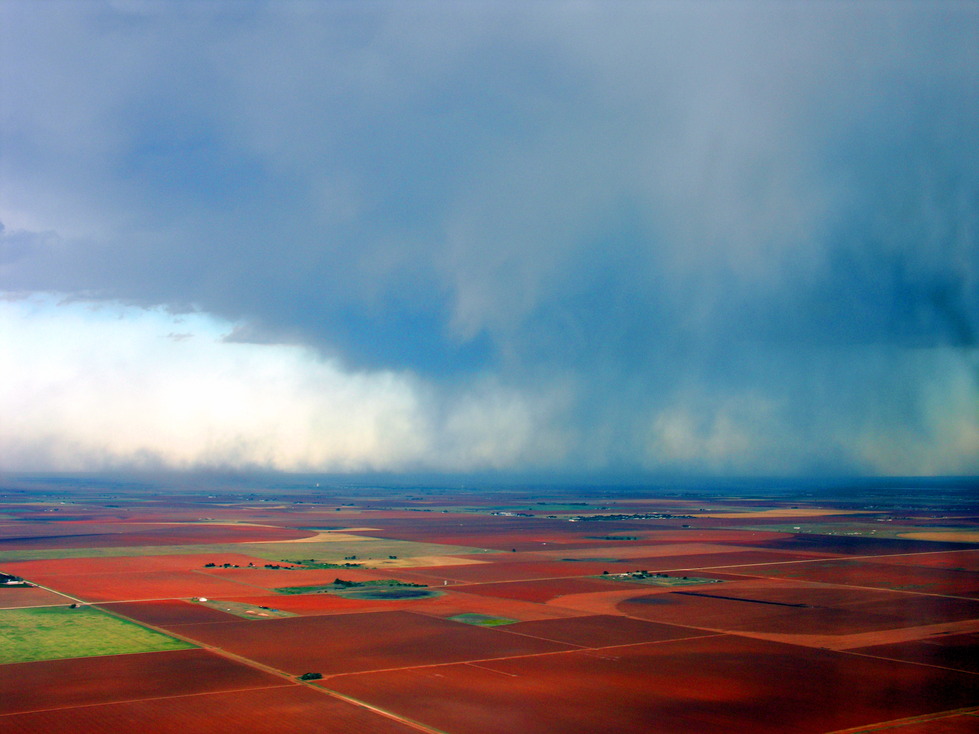 Lubbock, TX : View of crop fields and thunderstorm closing-in. photo ...