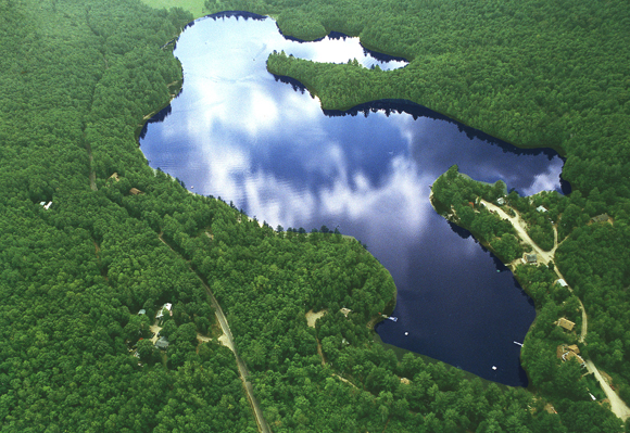 Hiram, ME : Aerial view of Clemons Pond, Hiram, ME photo, picture ...
