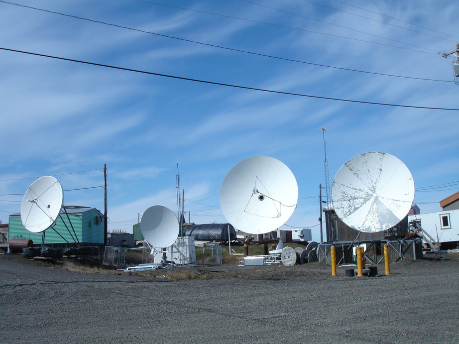 Point Lay, AK : Satellite Communications Dishes on Edge of Town 6-20 ...