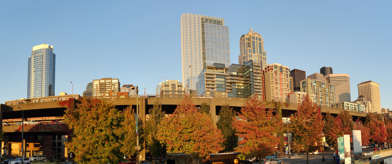 Seattle, WA : Tall buildings downtown Seattle near 6th Ave and Pine st ...