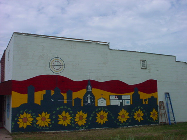 Selfridge, ND : The Side of the 25/40 Health Station and Church of the ...