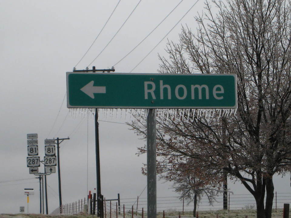 Rhome, TX : Rhome Sign W/ Snow & Ice photo, picture, image (Texas) at ...