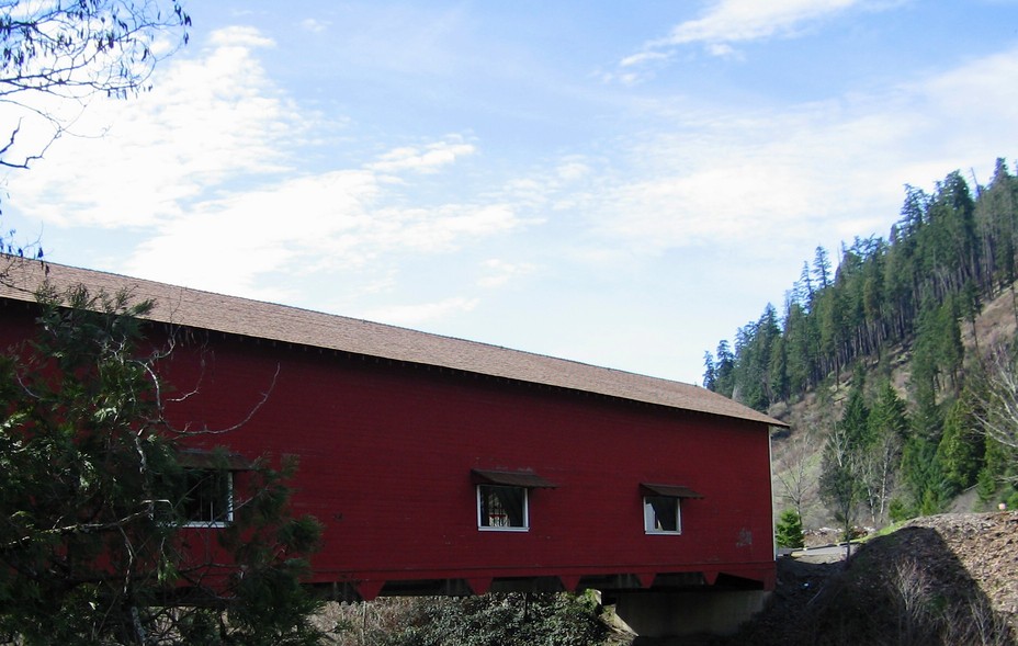 Westfir, OR : Red Covered Bridge photo, picture, image (Oregon) at city ...