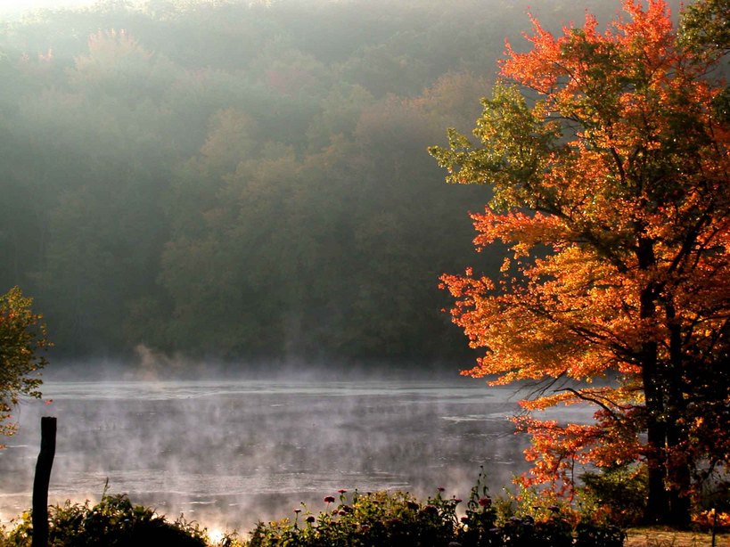 Hadley, MA : Fall view of Lake Warner photo, picture, image ...