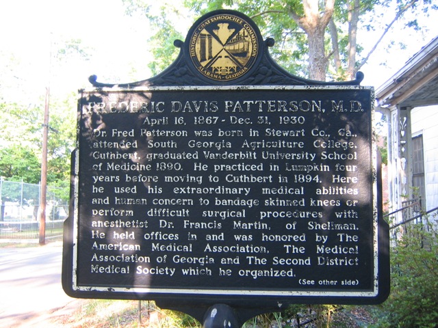Cuthbert, GA : Patterson Hospital Historic Marker - west side photo ...