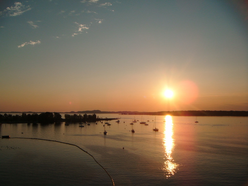 Muskegon, MI : Sunset over Muskegon Lake photo, picture, image ...