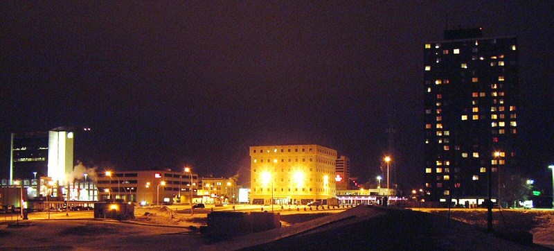 Fargo, ND : Downtown Fargo at night (winter 2002) photo, picture, image ...