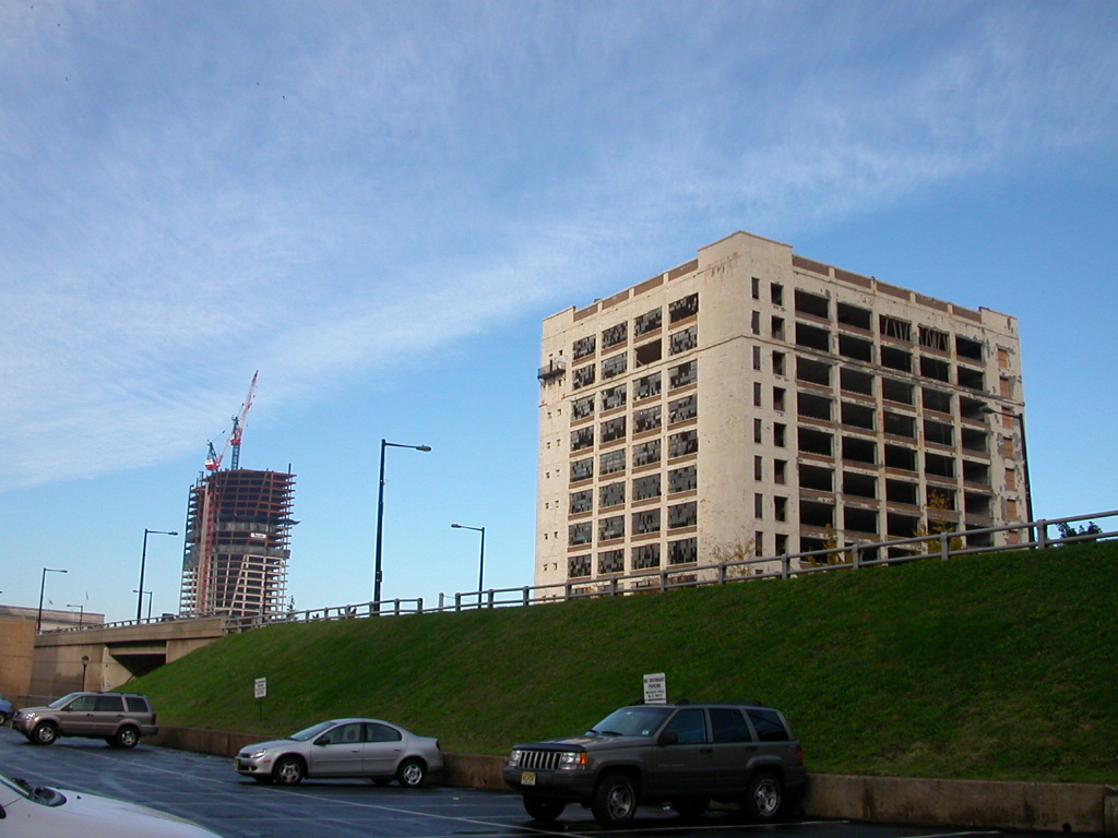 Philadelphia, PA : Two buildings, one old and one new, near 30th Street ...
