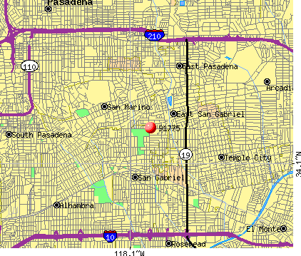 San Gabriel Zip Code Map - United States Map
