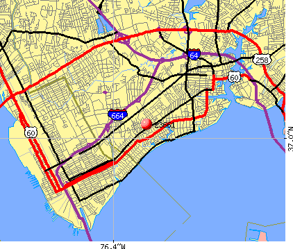 Hampton Virginia Zip Code Map