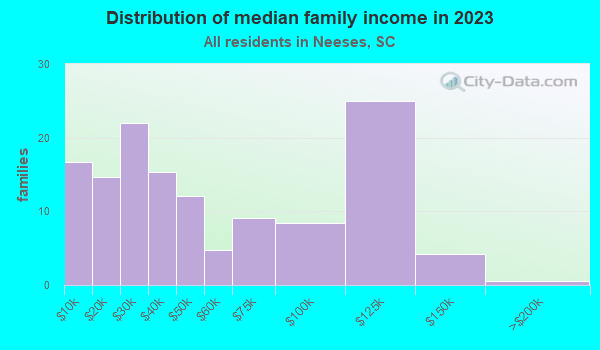 Neeses, South Carolina (SC) income map, earnings map, and wages data