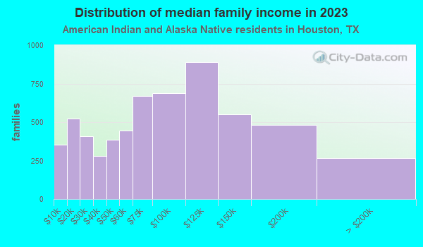 Houston, Texas (TX) income map, earnings map, and wages data