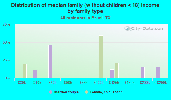 Bruni, Texas (TX) income map, earnings map, and wages data