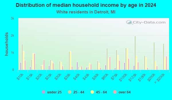 Detroit, Michigan (MI) income map, earnings map, and wages data