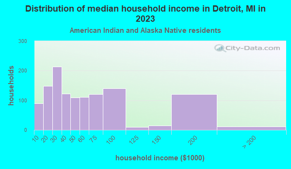 Detroit, Michigan (MI) income map, earnings map, and wages data