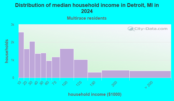 Detroit, Michigan (MI) income map, earnings map, and wages data