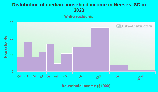 Neeses, South Carolina (SC) income map, earnings map, and wages data